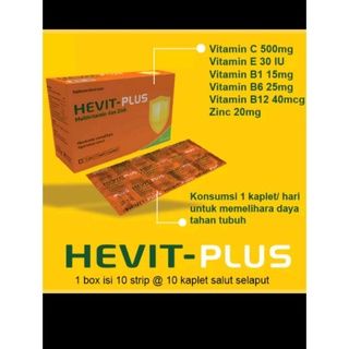 Jual Hevit plus isi 10 tablet/ hevit-plus / multivitamin/ vitamin ...