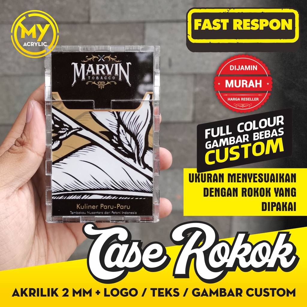 Jual Case Rokok Full Gambar berwarna - Akrilik bening - Custom | Shopee ...