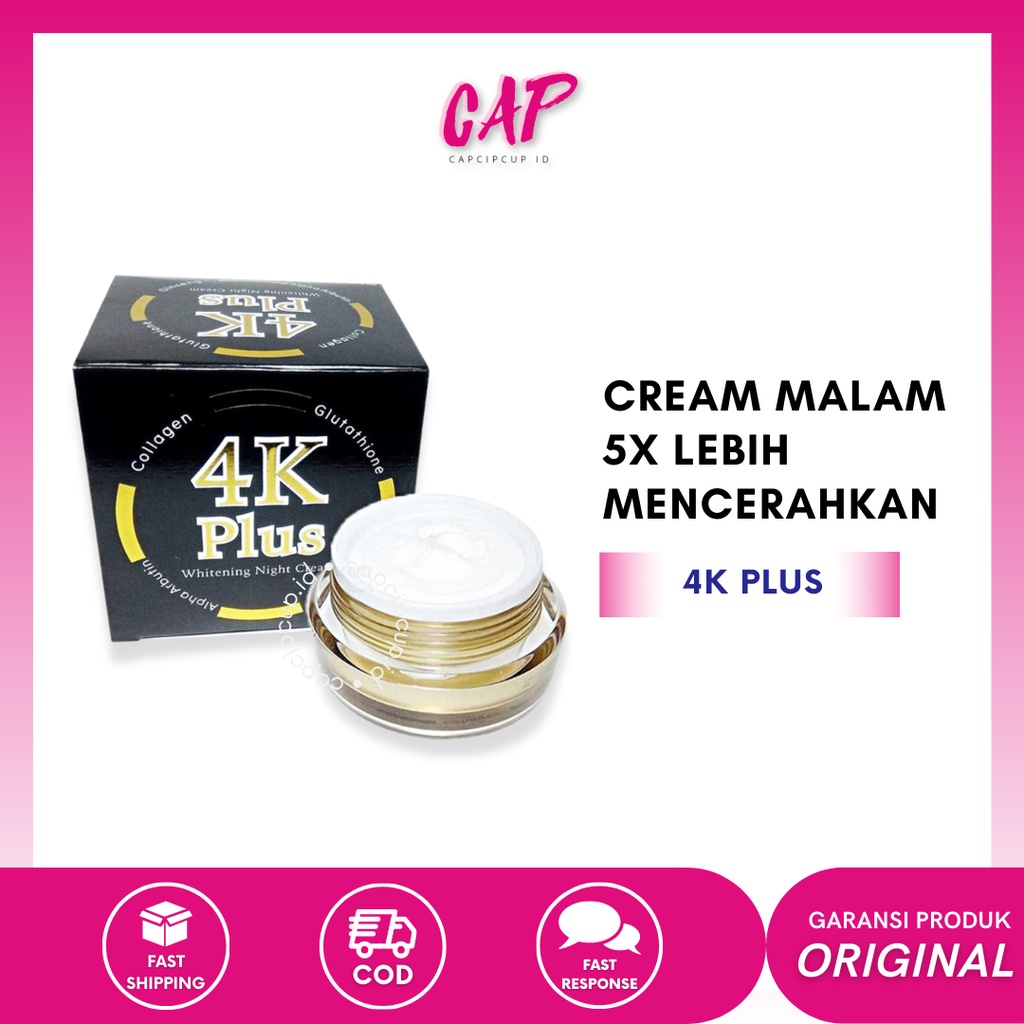 Jual CAP - 4K Plus Whitening Night Cream 150gr Original | Shopee Indonesia