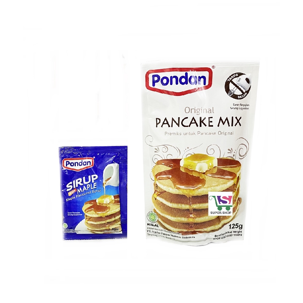 Jual Paket Pondan Pancake Mix Premiks 125 Gr + Sirup Maple 40 ml ...