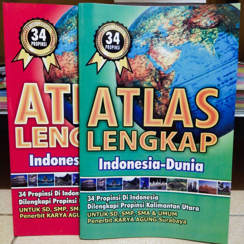 Jual Atlas Lengkap Indonesia & Dunia Edisi Terbaru Karya Agung | Shopee Indonesia