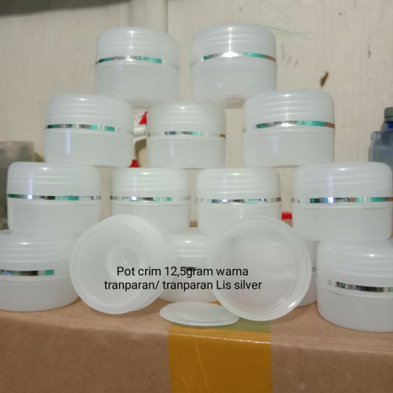 Jual Pot crim 12,5 gram warna tranparan /tranparan Lis silver | Shopee ...