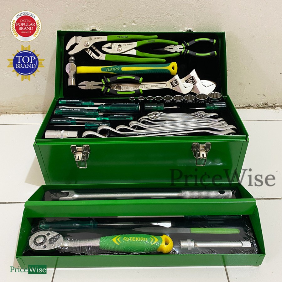 Jual Mechanic Tool Set 45 pcs Tekiro Box Besi / Mekanik Tools Set 45pcs ...