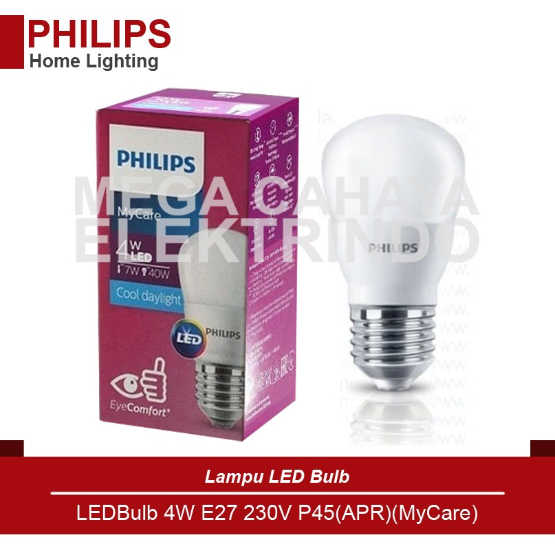 Jual Philips LED Bulb - 4W Putih atau 4.5W P45 | Shopee Indonesia