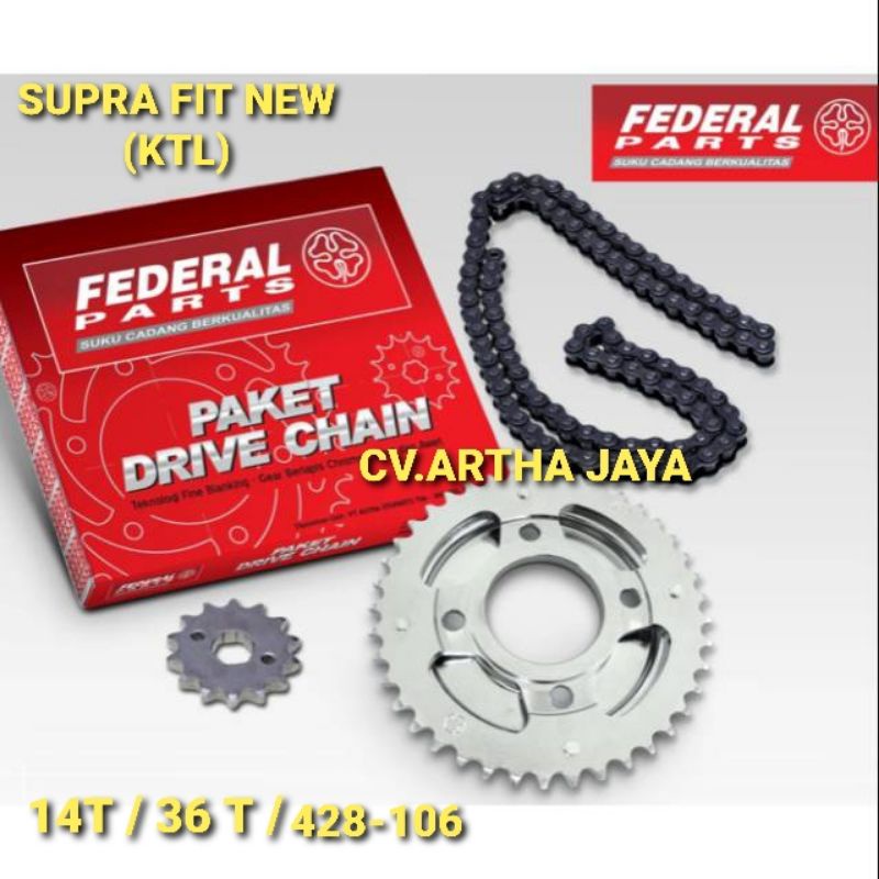 Jual GEARSET / GEAR SET / GEAR RANTAI FEDERAL HONDA REVO OLD / SUPRA ...