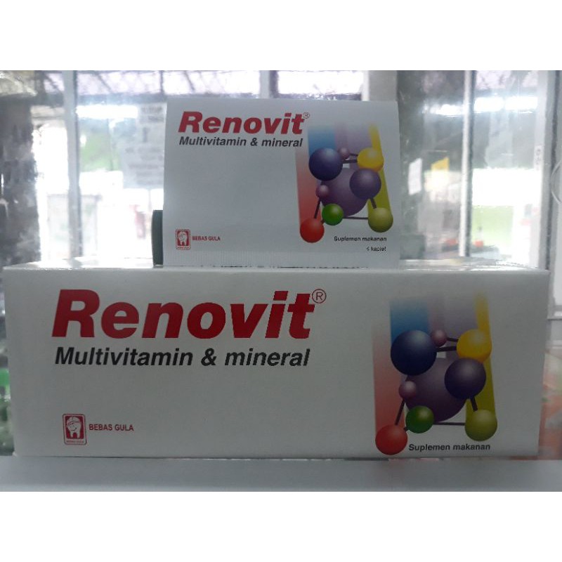 Jual RENOVIT, 1 Strip isi 4 Kaplet, multivitamin dan mineral | Shopee ...