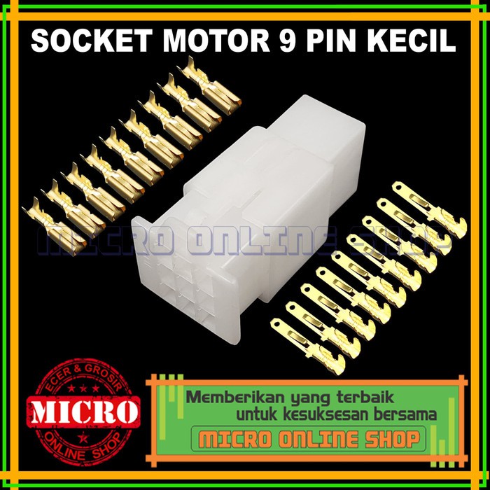 Jual Socket 9 Pin Kecil Skun Soket Motor Konektor Motor Kabel Motor ...