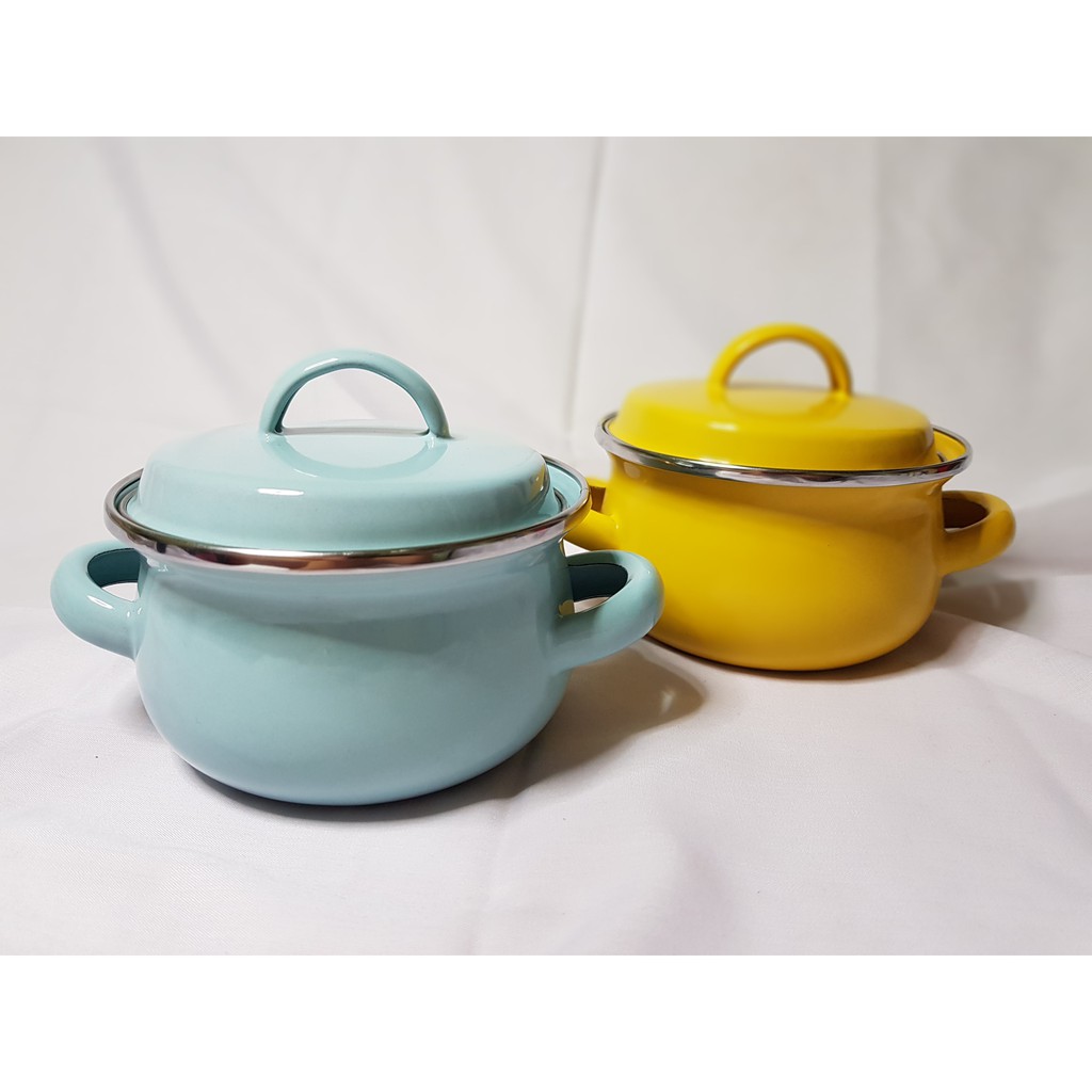 Jual SAUCE POT MINI PANCI ENAMEL WARNA DIAMETER 12 CM KIG PANCI KECIL ...