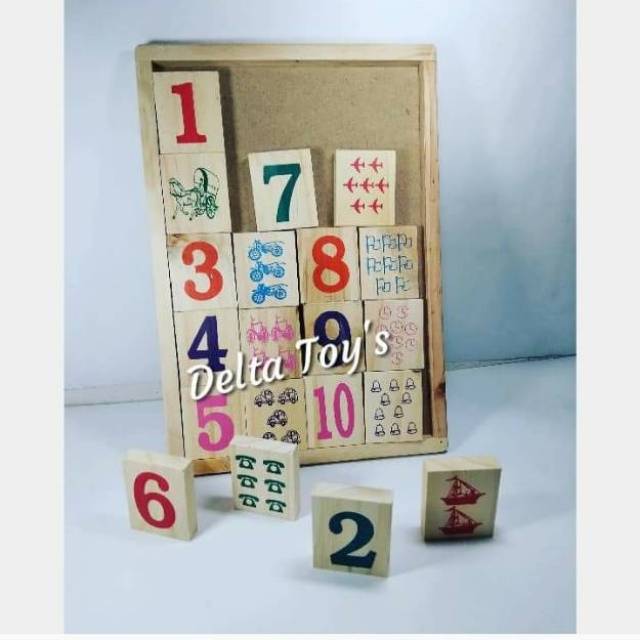 Jual Mainan edukasi - Block number 1- 20 natural / balok angka ( bolak ...