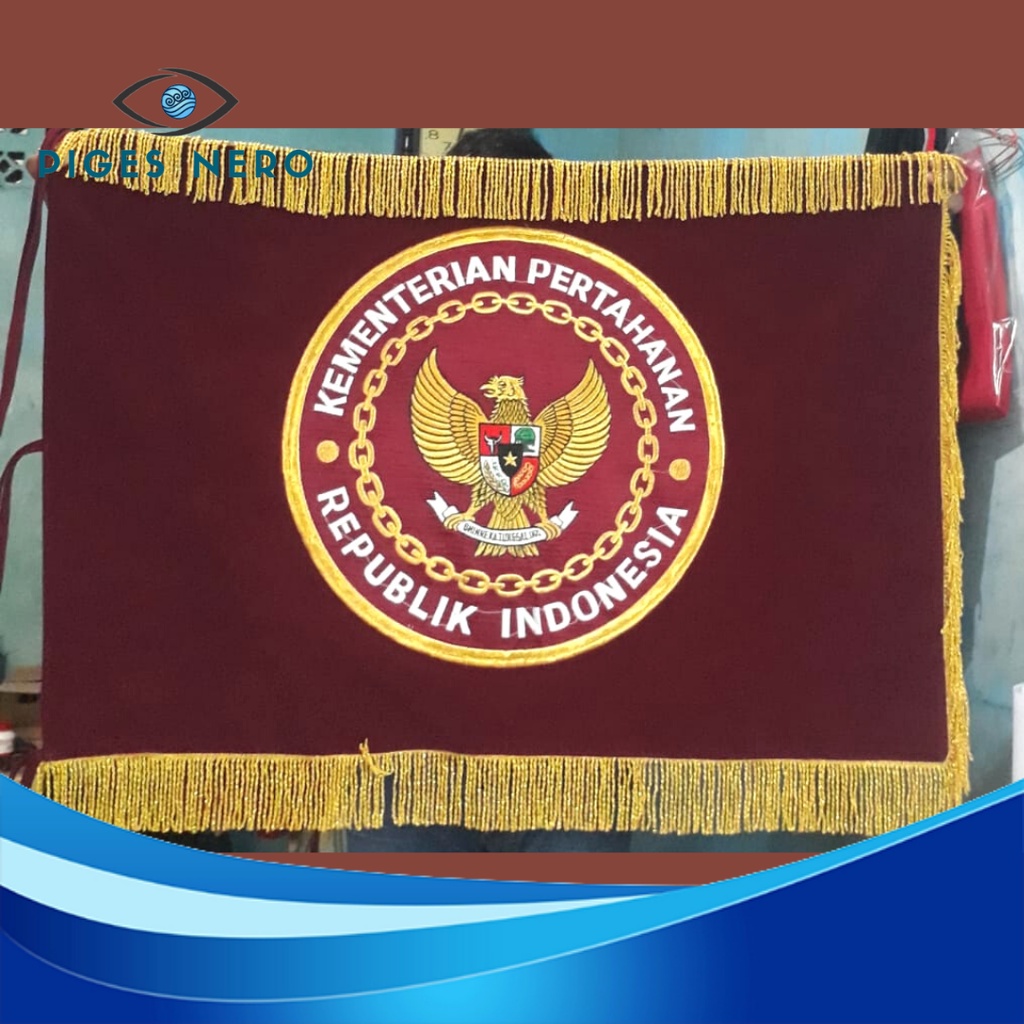 Jual Bendera Pataka Bordir KEMHAN-KEMENTERIAN PERTAHANAN - Beludru ...