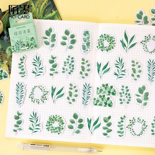 [MYUME.STORE] STIKER DAUN HIJAU AESTHETIC DIY SCRAPBOOK STIKER TUMBUHAN ...