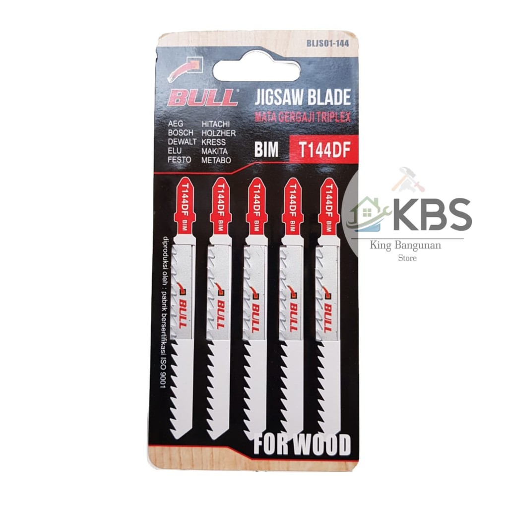 Jual Mata Jigsaw Kayu Tripleks BULL T144DF / Jig Saw Blade wood Bull 5 ...