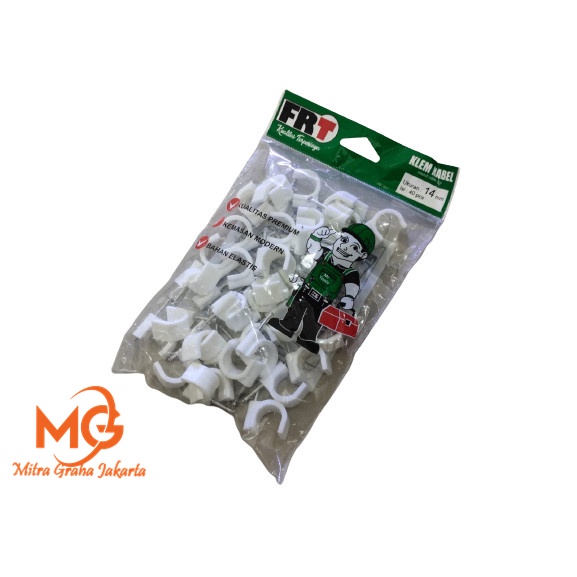 Jual Klem Kabel Listrik Clip Klip Putih 14mm 14 mm 40 Pcs Paku Beton ...