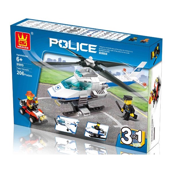 Jual Police Helicopter 3 in 1 - Mainan Edukasi Anak Polisi Building ...