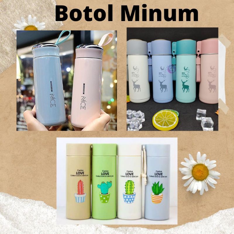 Jual Botol minum estetik aestetik sekolah kerja model kaktus deer nice ...