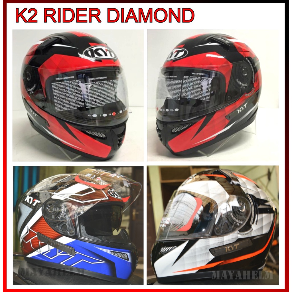 Jual Helm KYT K2 Rider Corak Diamond Full Face Original KYT Indonesia ...