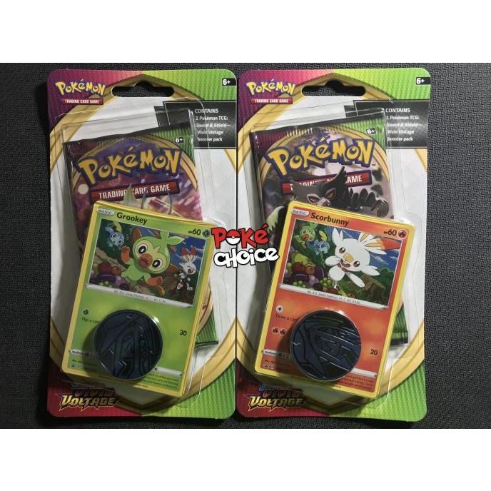 Jual best produk] Pokemon Vivid Voltage Checklane Booster Set Grookey ...