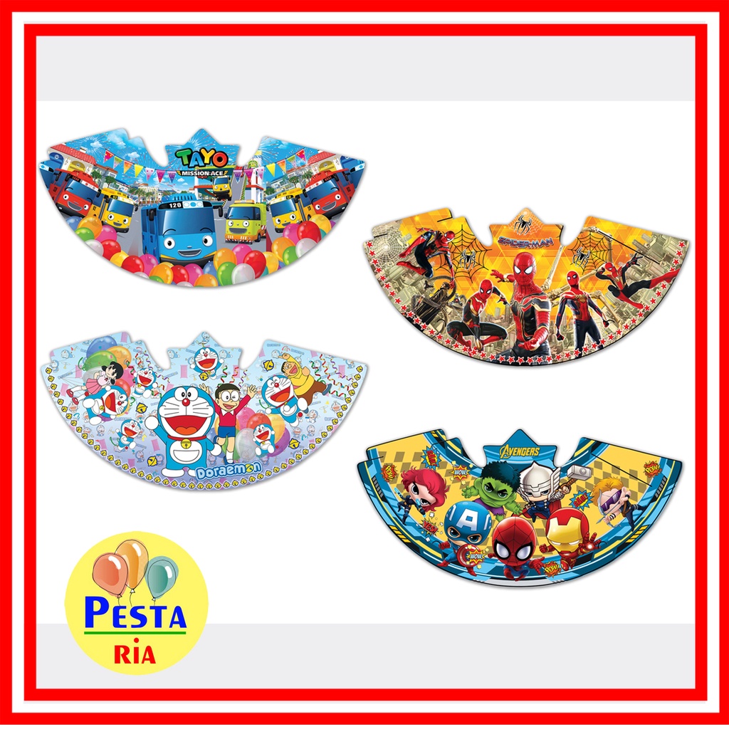 Jual murah !!! (1Pcs) TOPI ULANG TAHUN KERUCUT BOY + TALI / TOPI ULTAH ...