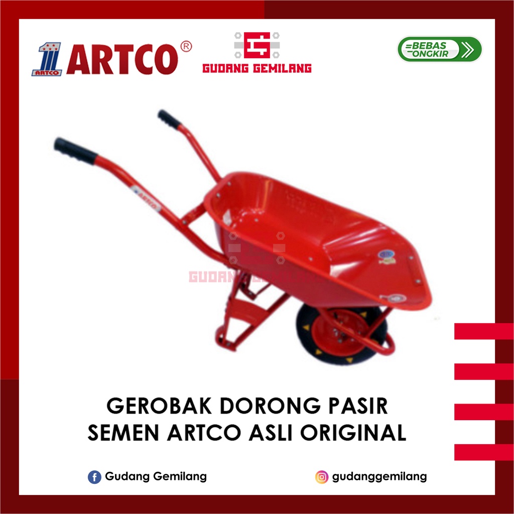Jual Gerobak Pasir Artco Original Troli Dorong Sorong Cor Trolly Proyek ...