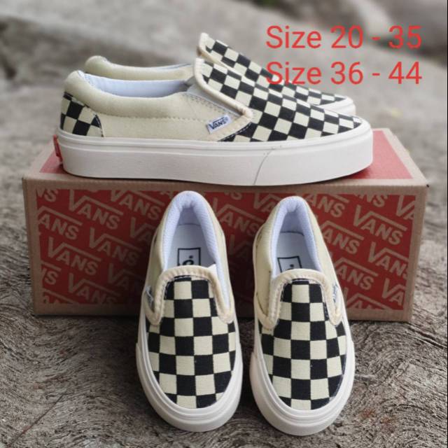 Jual Sepatu Vans Catur Slip On Cream Anak Dan Dewasa Couple | Shopee ...