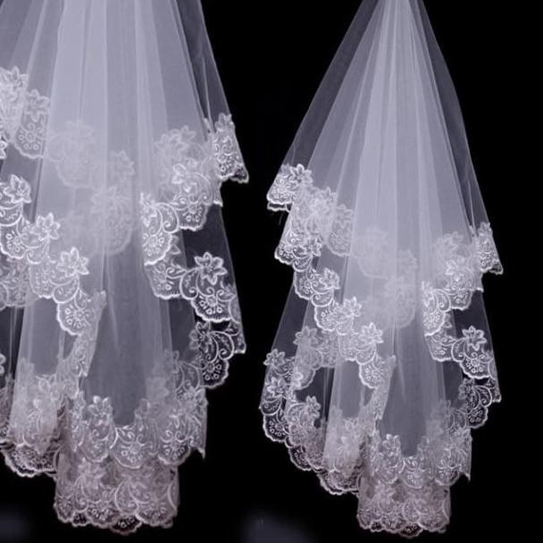 Jual ASY-10 Veil slayer kerudung akad nikah bordir gaun pengantin ...