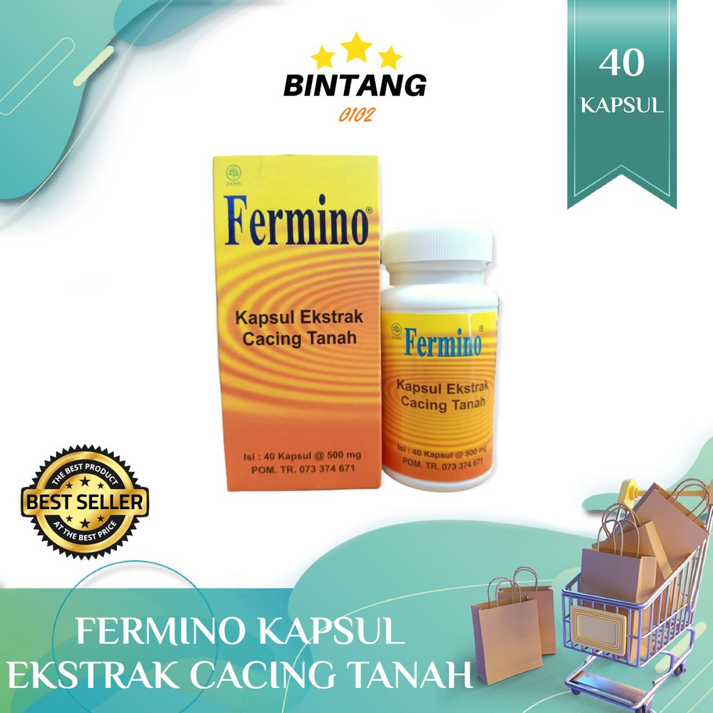Jual Fermino (Kapsul Ekstrak Cacing Tanah) 40 Kapsul - Obat Tifus ...