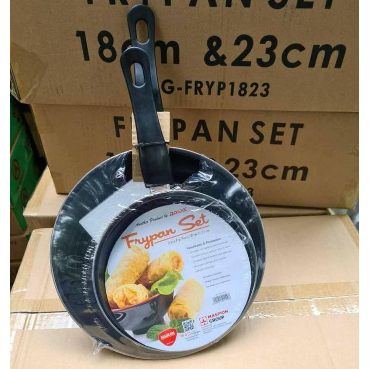 Jual MASPION Teflon Frypan Set 2in1 Anti Lengket Uk 18 & 23 Cm | Shopee ...