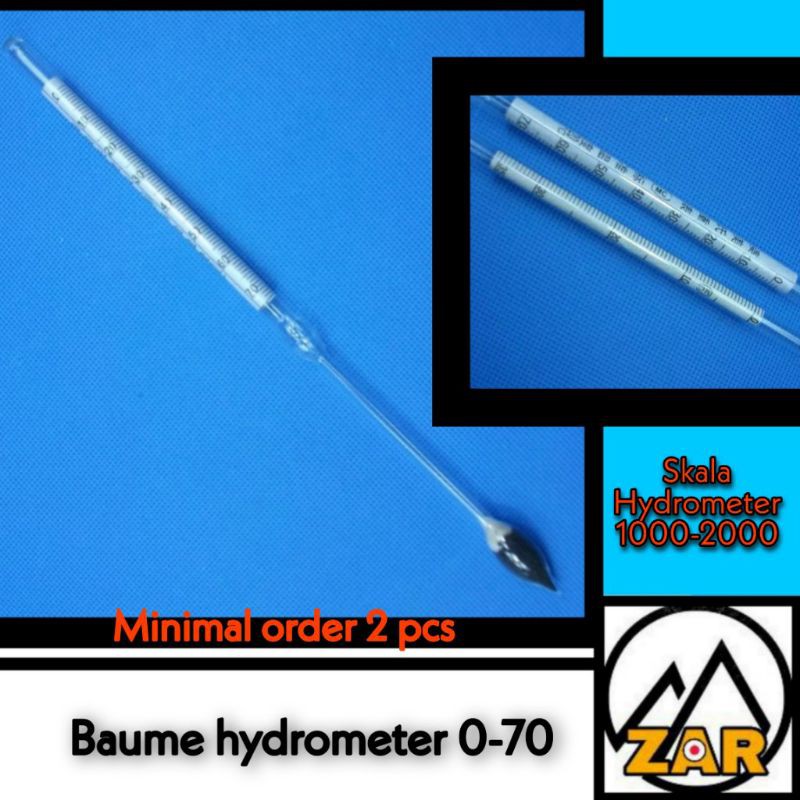 Jual baume 0-70 baumemeter hydrometer skala 1000-2000 original dual skala | Shopee Indonesia