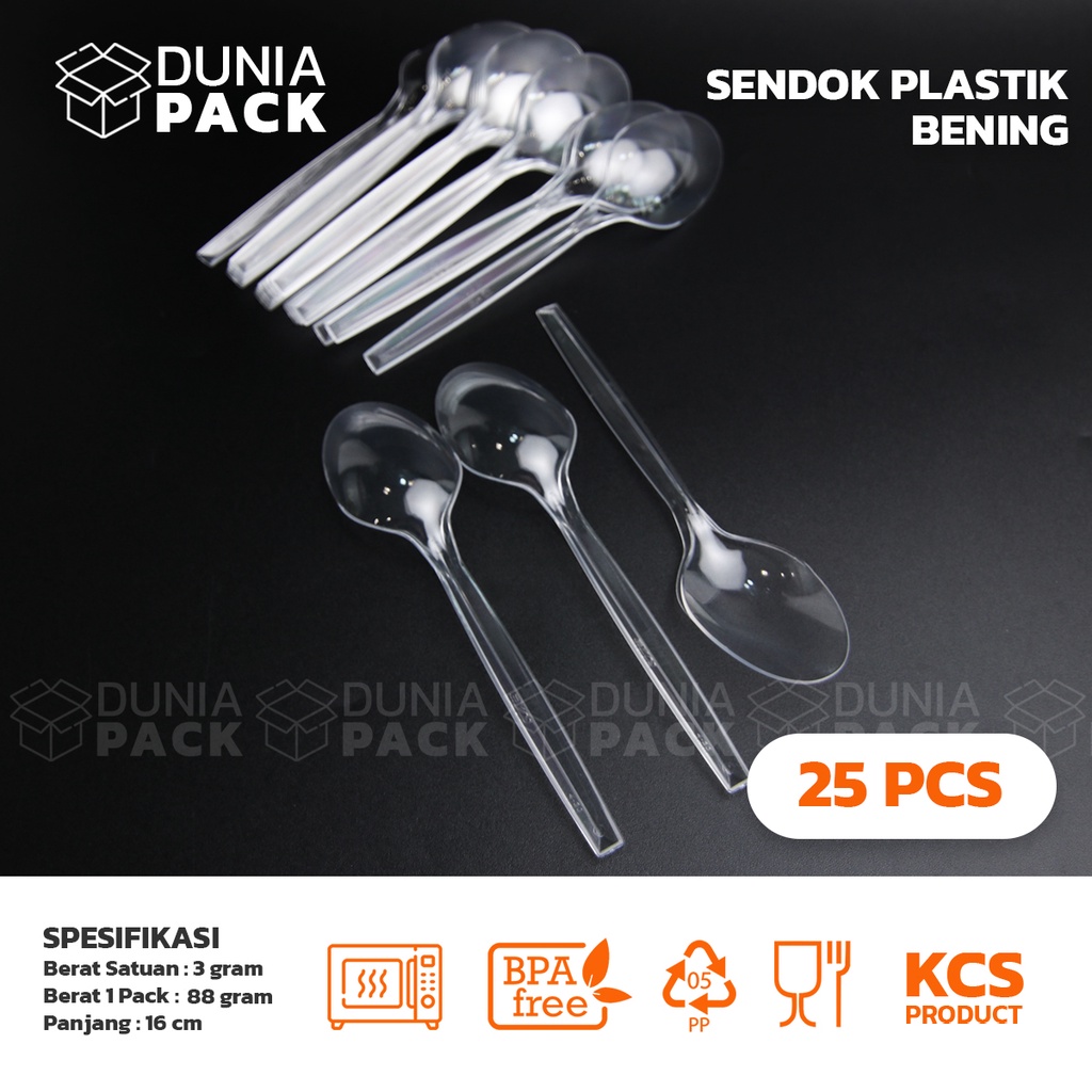 Jual Sendok makan plastik bening Premium per PACK | Shopee Indonesia