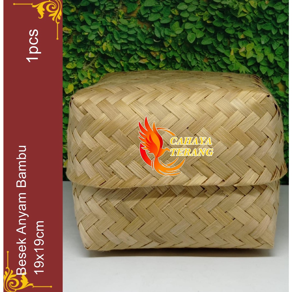 Jual Besek Bambu Sepasang / Pipiti Besek Anyaman Bambu Kotak Nasi Wadah ...