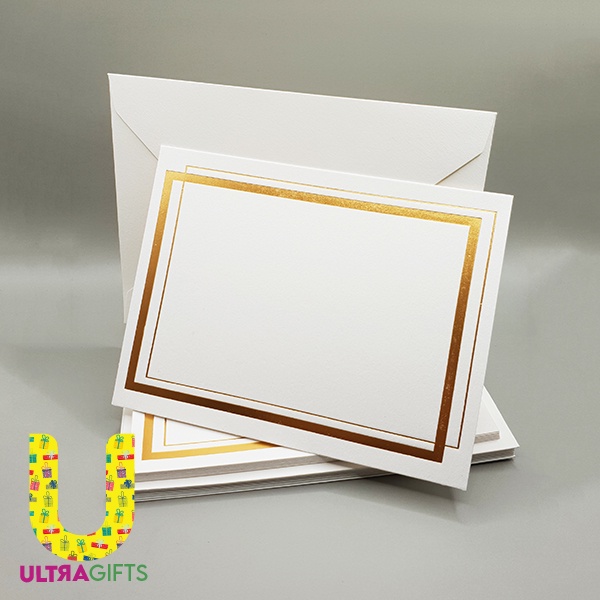 Jual 9 set kartu dan amplop ucapan kosong blank card "Gold Frame ...