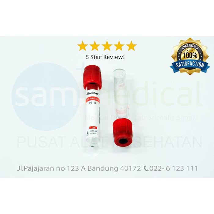 Jual VACULAB vacutainer Tabung Darah Glass Plain 3 ml - 100 pcs ...