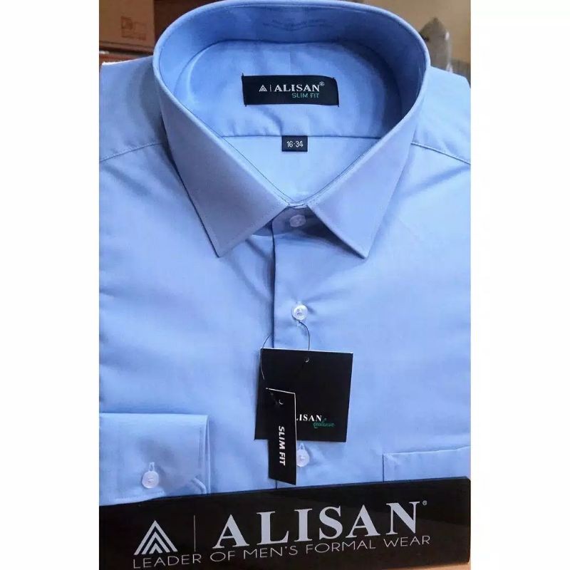 Jual Kemeja Lengan Panjang Alisan Slim Fit ukuran 15,5 (L) | Shopee ...