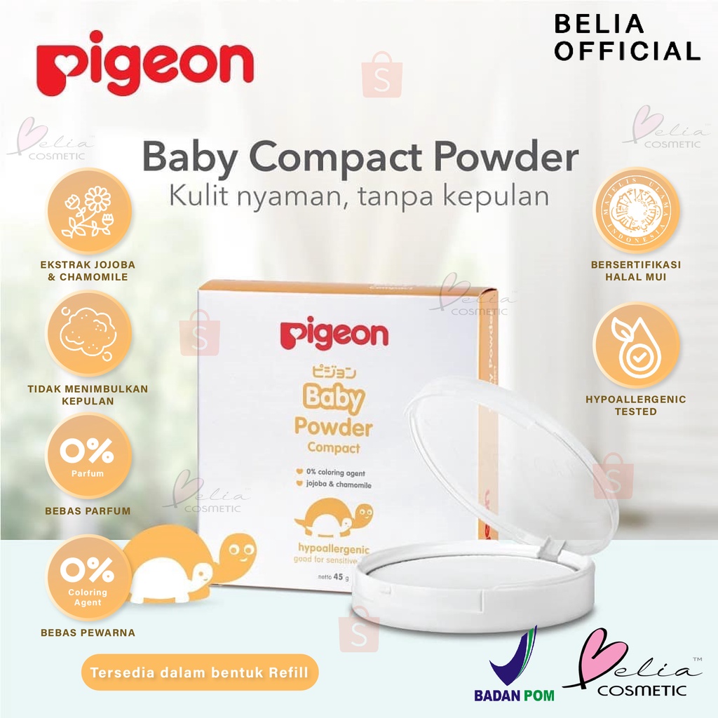 Jual BELIA PIGEON Baby Powder Compact Hypoallergenic | Two Way Cake ...
