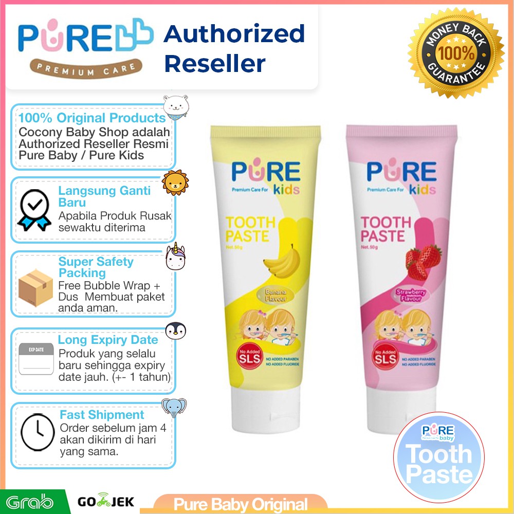 Jual [BPOM] - PURE Kids ToothPaste 50 GR / Pasta Gigi Anak / Tooth ...