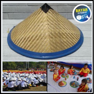 Jual Caping Gunung Topi Tani Anyaman Bambu MURAH | Shopee Indonesia