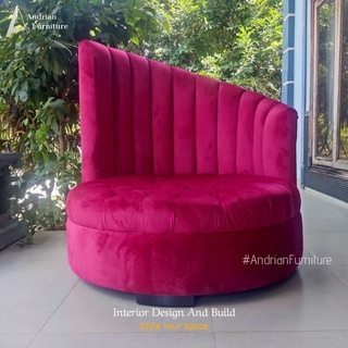 Jual CUSTOM | Sofa Santai Bundar Minimalis Dengan Sandaran Melengkung ...