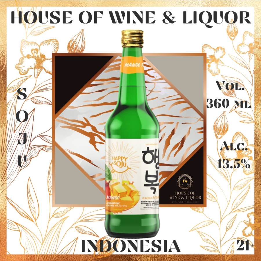 Jual Happy Soju Mango 360 ML Minuman Alkohol Rasa Manga | Shopee Indonesia