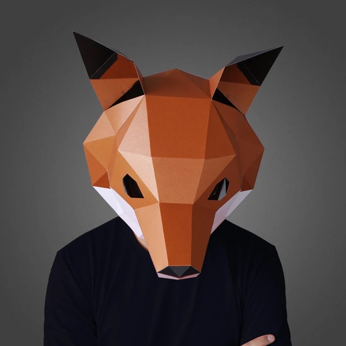 Jual Papercraft Topeng Rubah Fox Mask Premium 3D Unik Hiasan Meja ...