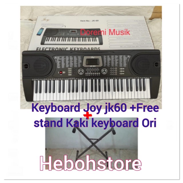 Jual keyboard PIANO JOY JK 60 ORIGINAL+FREE kaki stand keyboard(1set) | Shopee Indonesia