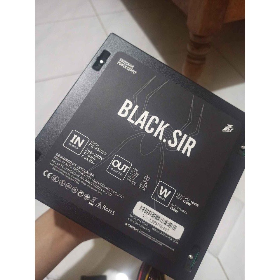 Jual 1STPLAYER Gaming PSU BLACK SIR 450W, 2nd/bekas (bukan PSU ex korea ...