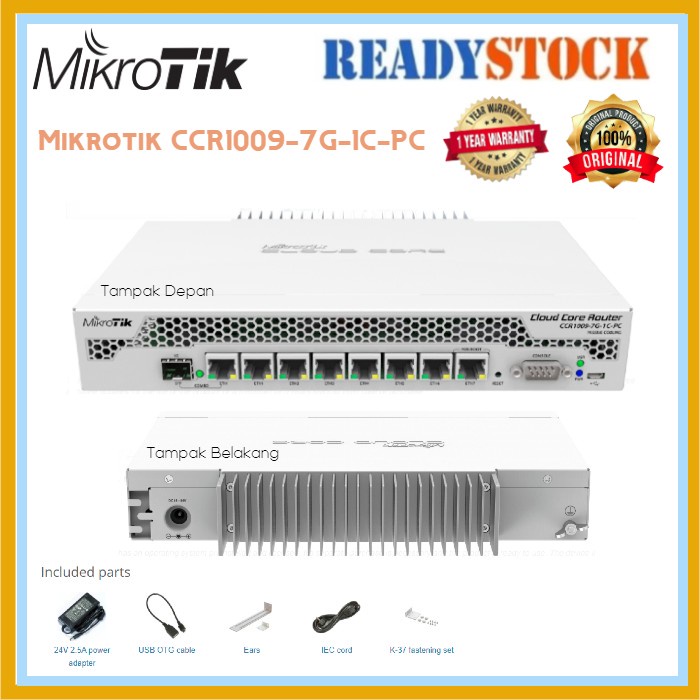 Jual Mikrotik CCR1009-7G-1C-PC Routerboard Cloud Core Router Indonesia|Shopee Indonesia