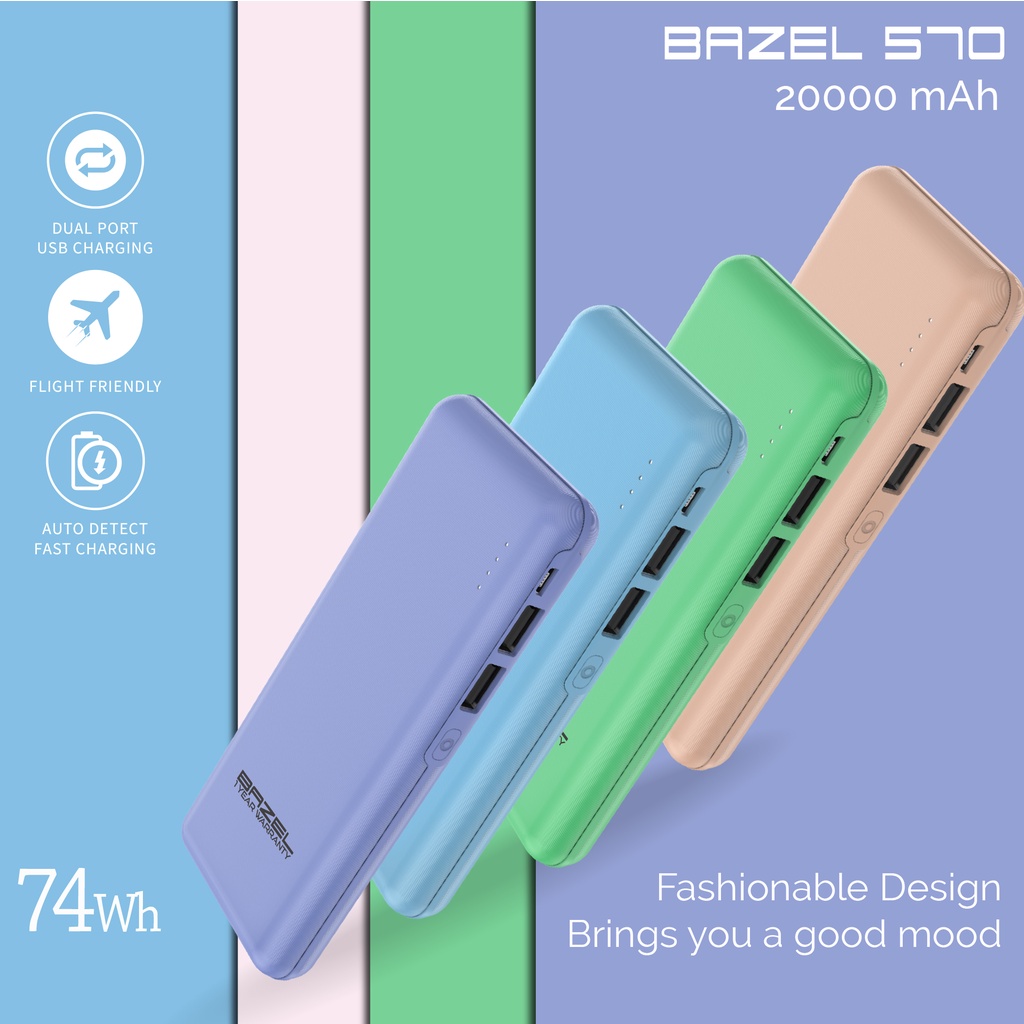 Bazel 570 Series Powerbank 20000 mAh Small Power Bank Garansi Resmi 1 ...