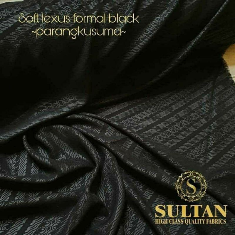 Jual kain soft lexus formal /soft lexina black emboss(per setengah ...