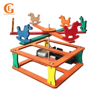 Jual Mainan Komidi Putar Edukasi DIY Komedi Kayu Rakit Carousel Science ...