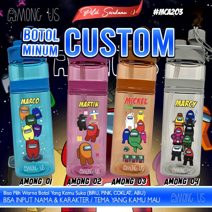 Jual Botol Minum Custom Anak tema AMONG US | Shopee Indonesia