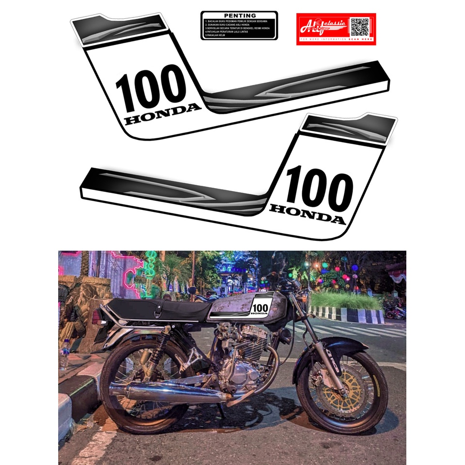 Jual striping gl100 decal gl100 stiker honda gl100 gl125 motif tangki dtb simple hits | Shopee ...
