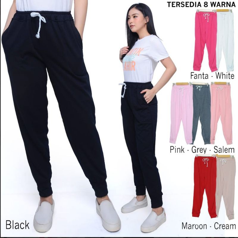 Jual Celana jogger panjang trening polos pria dan wanita sweat pants | Shopee Indonesia