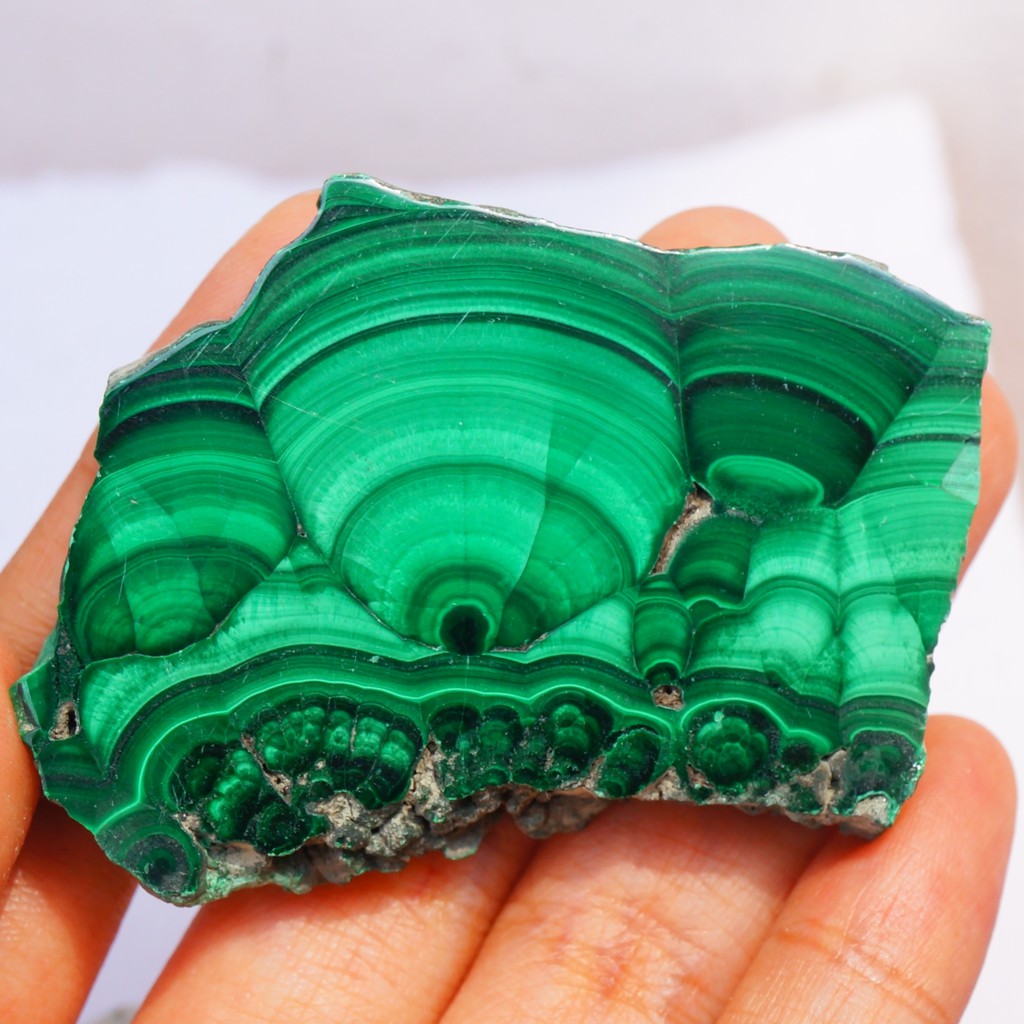Jual Malachite Slice A - Congo - Batu Crystal Malakit Flat Slab - Rough ...