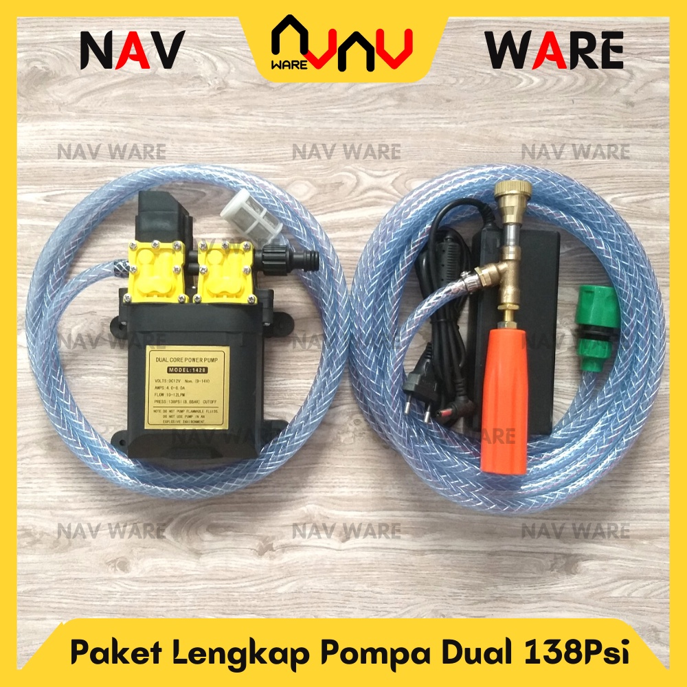 Jual Paket Lengkap Pompa Air DC 12V Dual Pump 138Psi High Pressure Alat ...